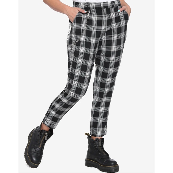 Hot Topic | Pants & Jumpsuits | Hot Topic Plaid Tapered Leg Ankle Pants ...